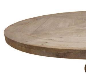Florence 60" Round Pedestal Dining Table, Solid Rustic Wood | Sellwood ...